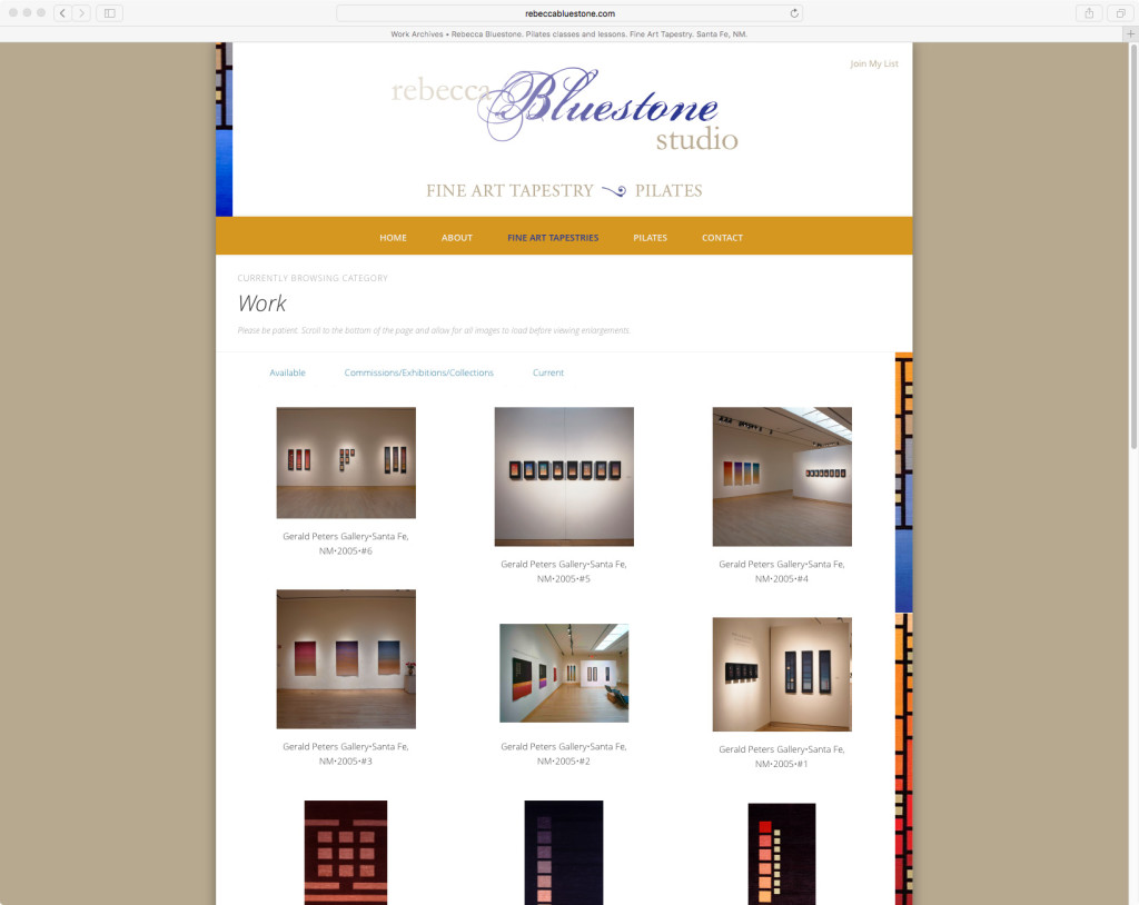 Rebecca Bluestone Studio, Fine Art Tapestry & Pilates - BadDog Design
